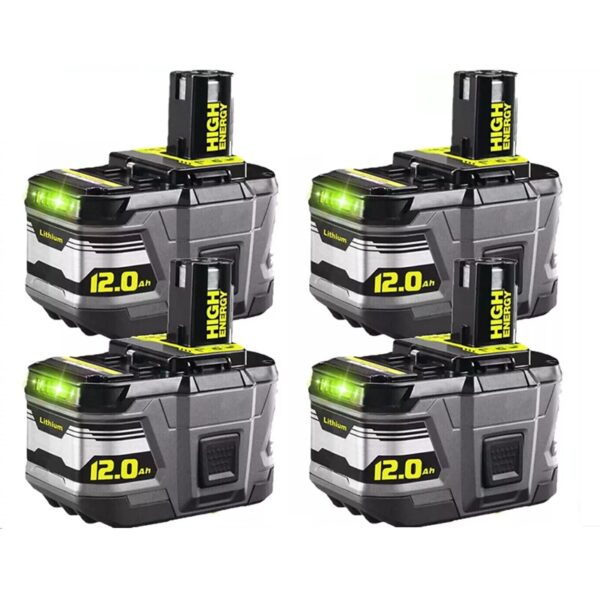 4-Pack Ryobi 18V Battery 12.0AH Lithium for P108 ONE+ Tools, Compatible ...